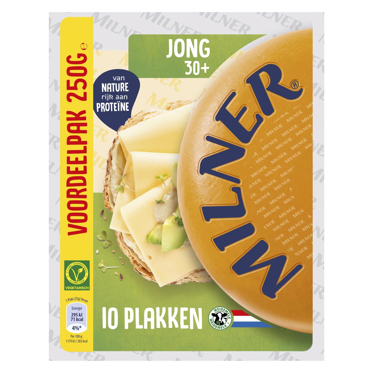 Milner 30+ Kaas Jong plakken 250g | Milner