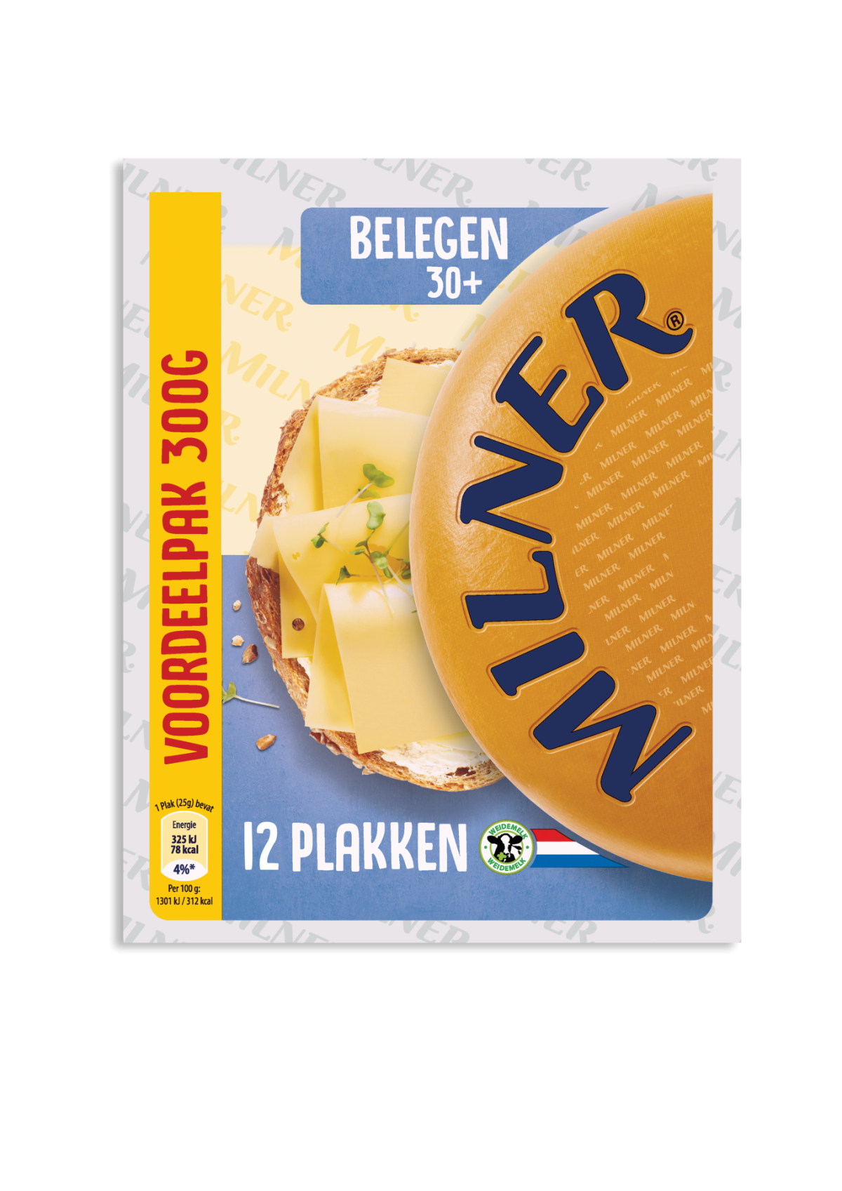 Milner 30+ Kaas Belegen plakken 250g